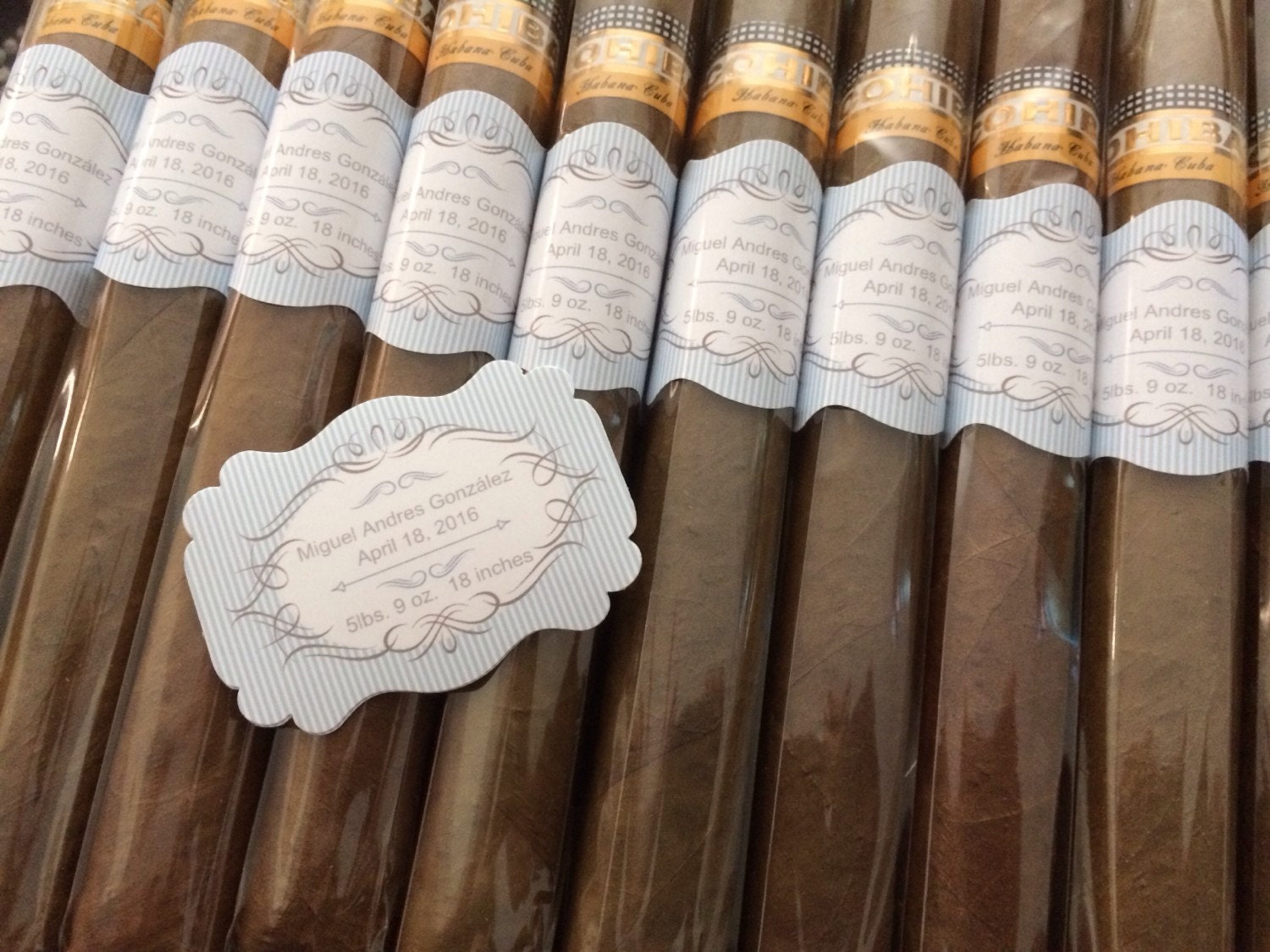 Printed Personalized, Vintage Inspired, Baby Announcement Cigar Bands ...