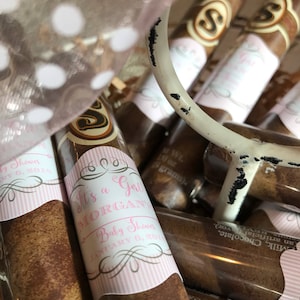 Printed Personalized Cigar Band Pink, Vintage Inspired, Baby Girl ...