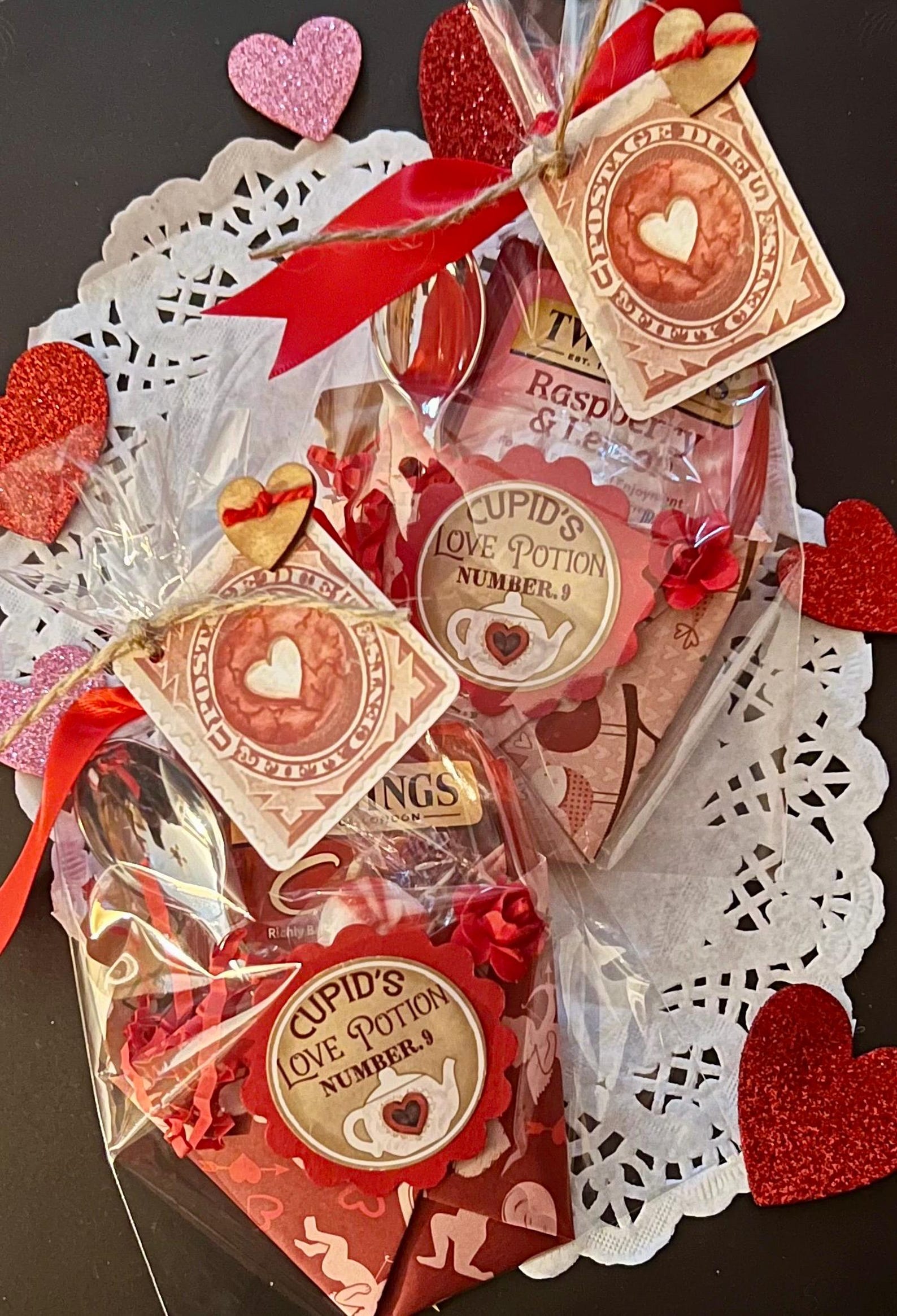 Set of 2 Valentine Tea Set, Valentine Tea Packet for Favors, Hostess ...