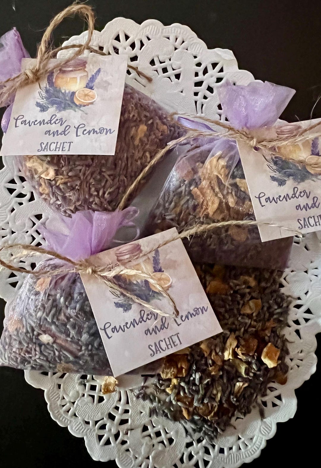 Set of 5 Lavender and Lemon Sachets, Bridal Shower, Wedding Shower ...