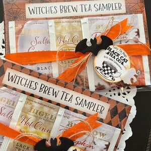 Set of 2 Halloween Tea Sampler, Witches Brew Tea Packet Favor, Hostess ...