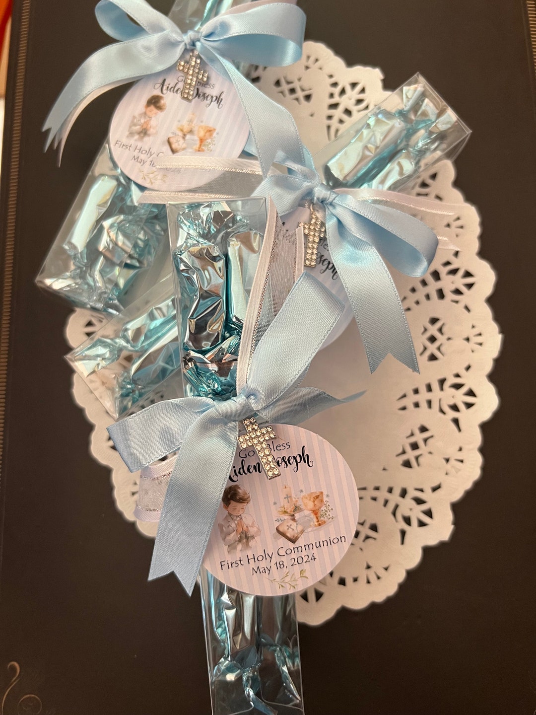 Set of 10 Boy's First Communion Favor, Baptism Favor, Confirmation ...
