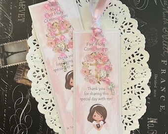 Girl's First Communion Favor, Bookmark, Prayer Card, Remembrance Card ...