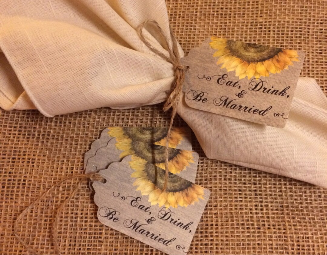Printed Burlap and Sunflower Wedding, Bridal Shower, Rehearsal Dinner ...