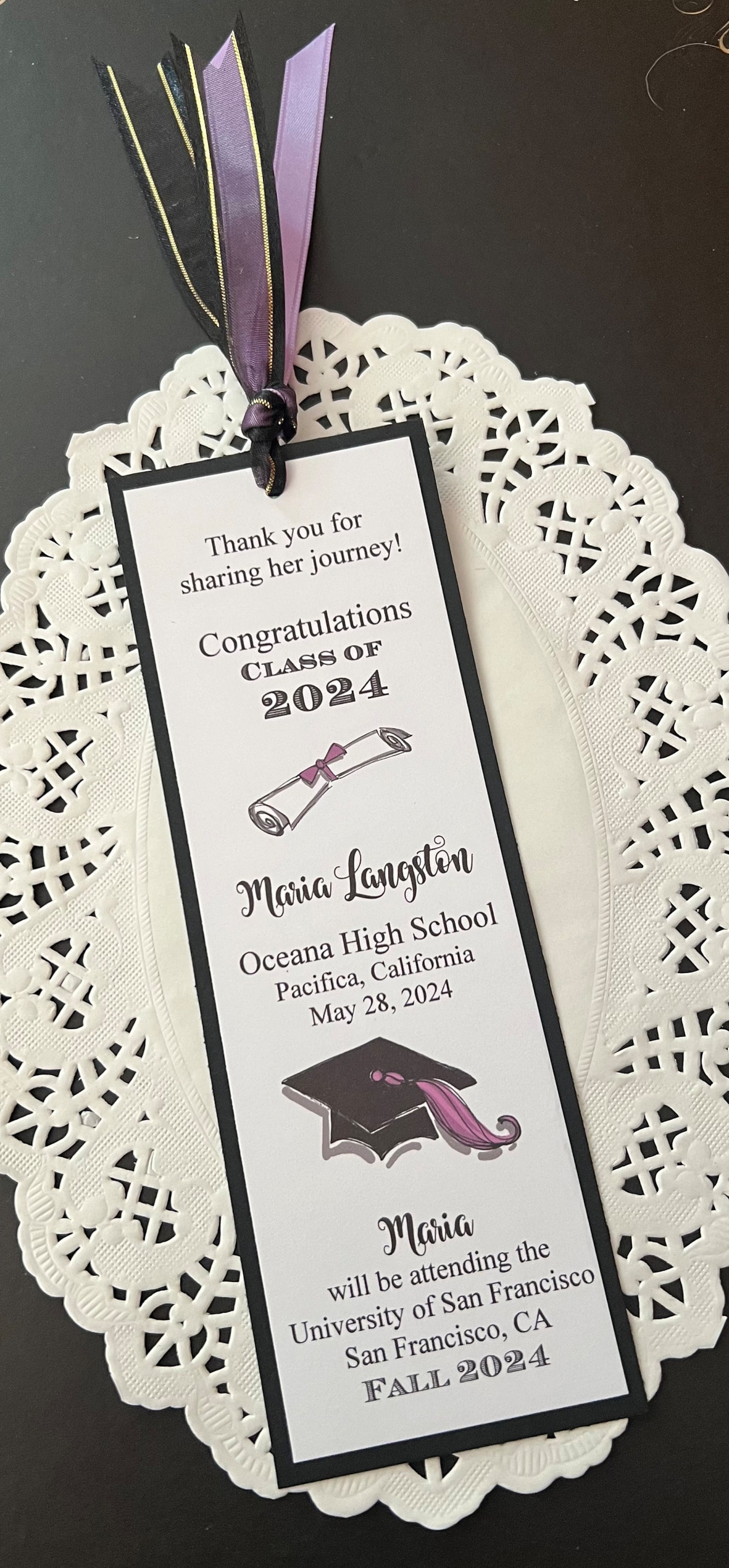 Graduation Bookmark Favor, High School, College, University Graduation ...