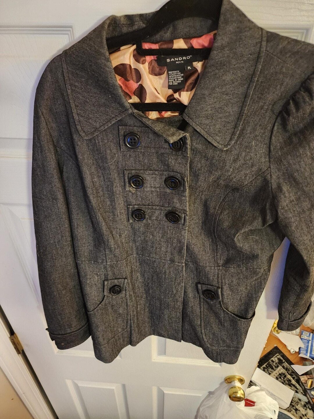 SANDRO Women's Size PL Jacket Gray - Etsy