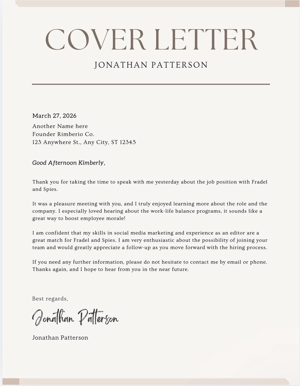 Modern Resume Template & Cover Letter | Editable Canva CV (instant ...
