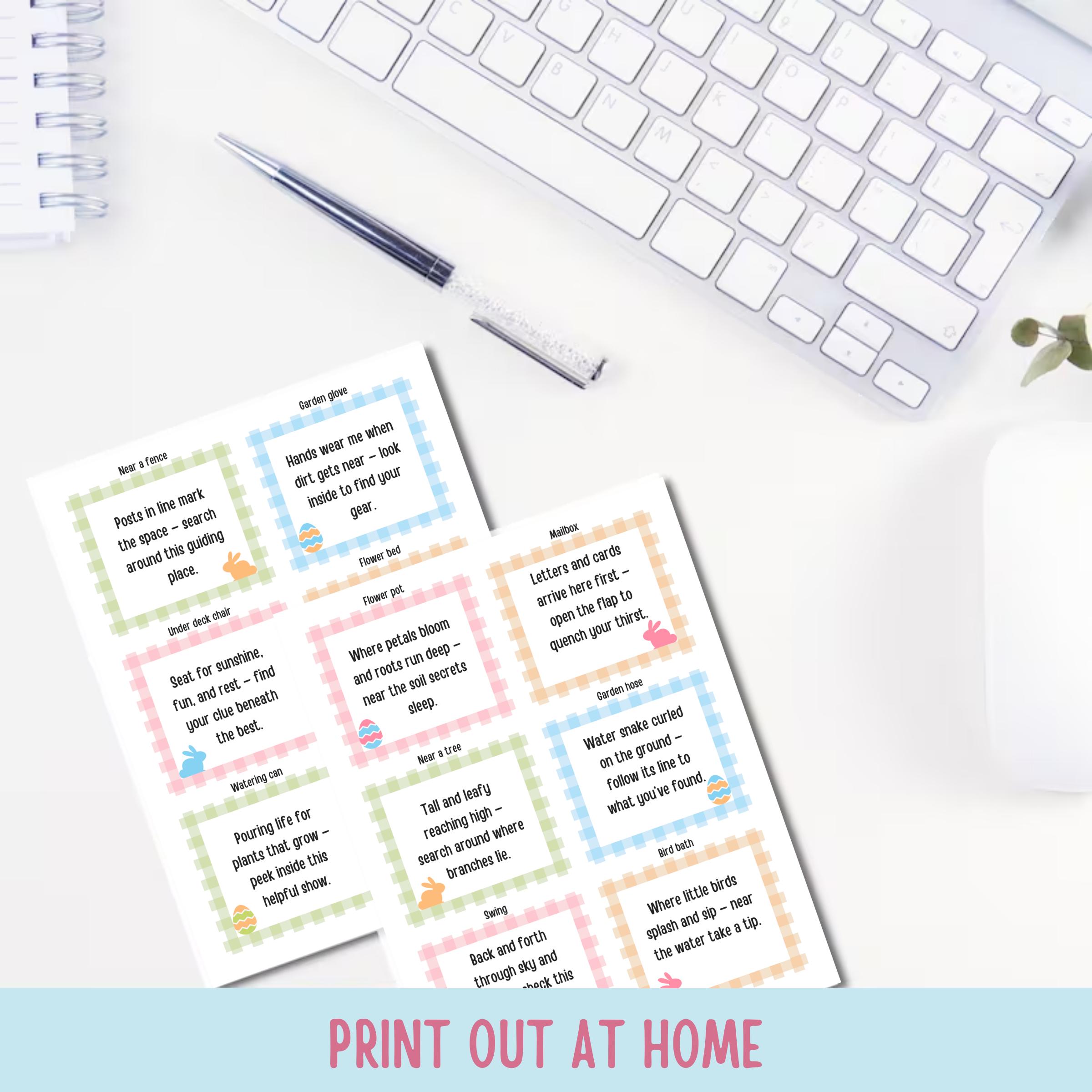 Easter Scavenger Hunt Printable, Easter Egg Hunt Clues, Indoor ...
