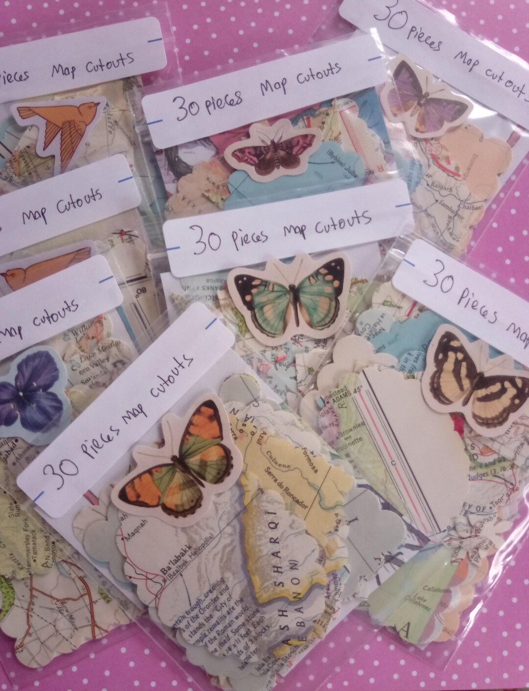 30 Pcs Map Cutouts From True Vintage Maps Multiple Listing - Etsy