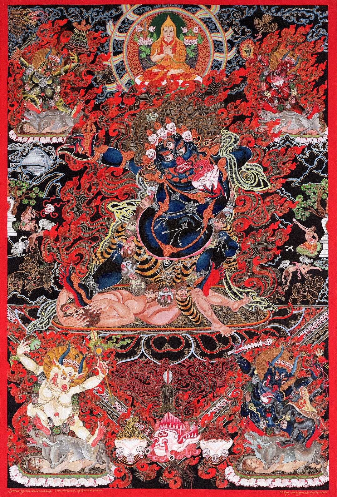 Inner Yama / Kalarupa Tibetan Thangka. the Lord of Death, a Buddhist ...