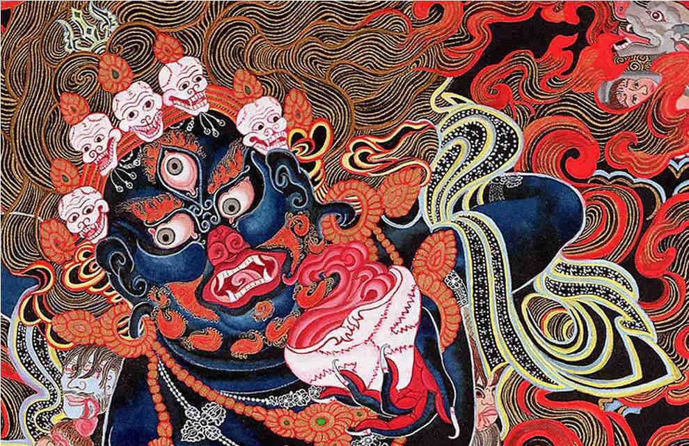 Tibetan Thangka Buddha Protector Inner Yama / Kalarupa Meditation Icon ...