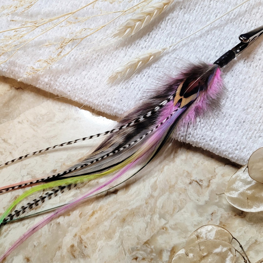 Extra Long Colorful Feather Clip ATM Grabber Bracelet Helper Feather ...