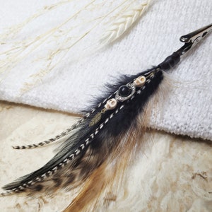 Rooster and Pheasant Feather Credit Card Clip With Skulls Bead Accents ...