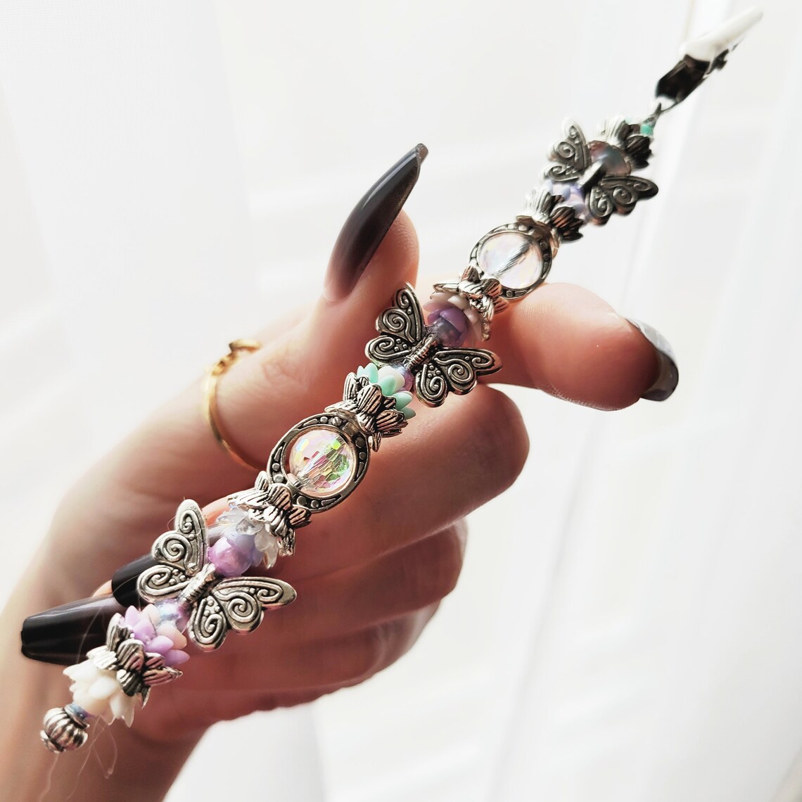 Unique Butterfly and Flowers Credit Card Clip ATM Grabber Bracelet ...