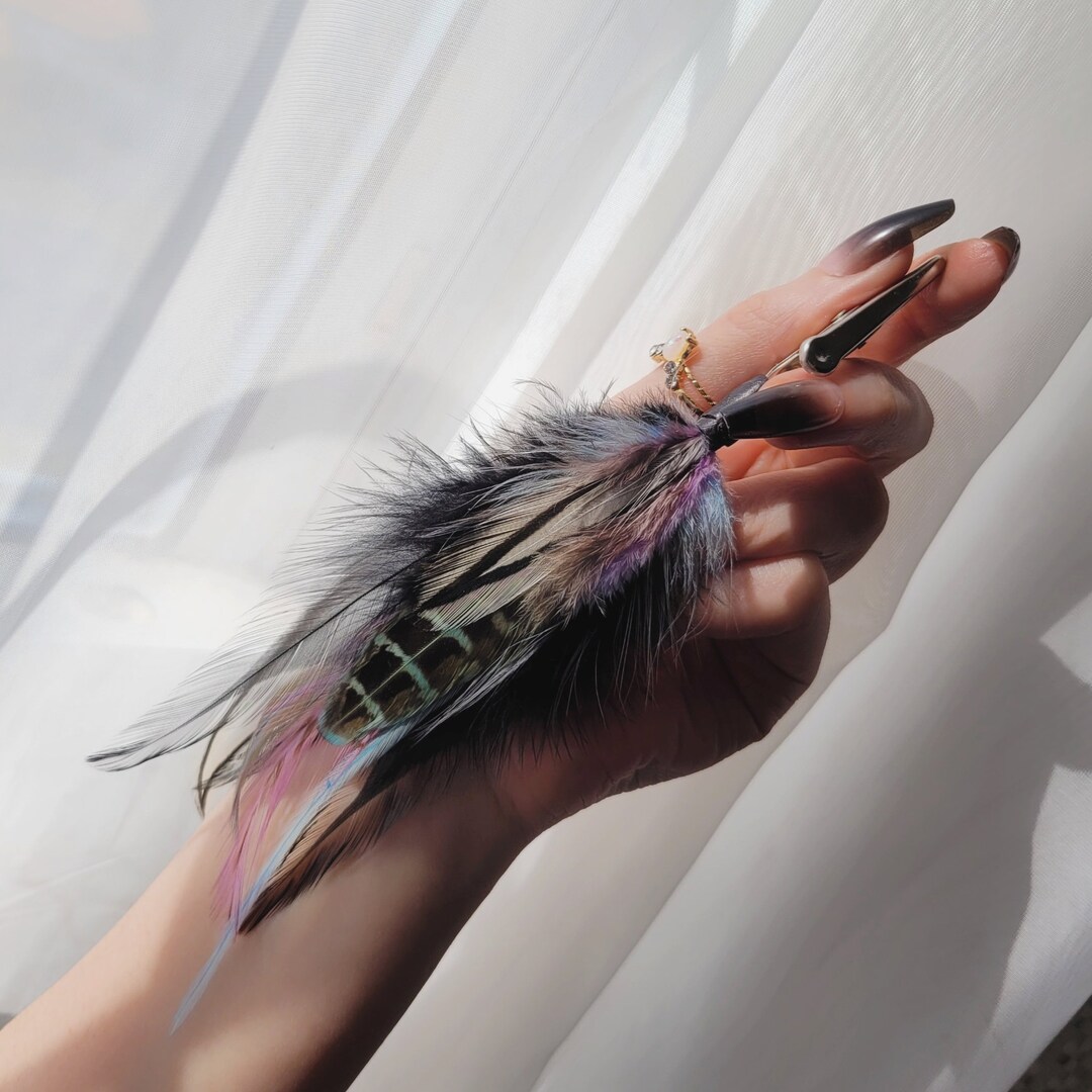 Colorful Feather Clip ATM Grabber Bracelet Helper Feather Hair Clip ...