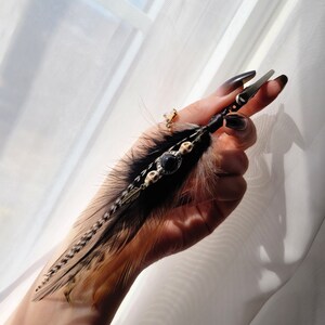 Rooster and Pheasant Feather Credit Card Clip With Skulls Bead Accents ...