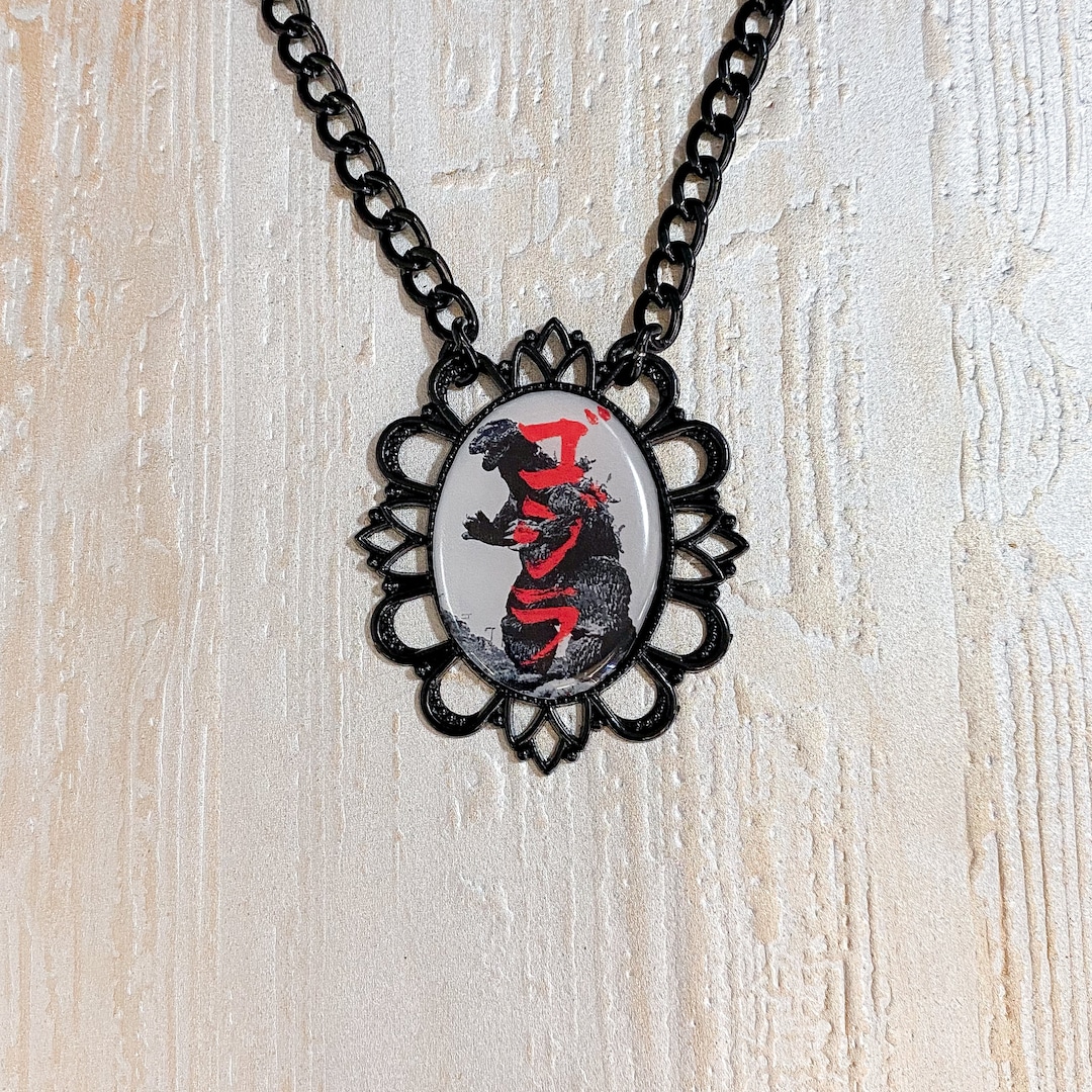 Godzilla Black Pendant Necklace - Etsy