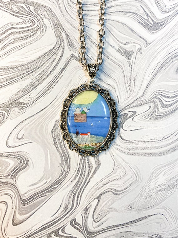 Fly Away With Me Babar Silver Pendant Necklace Etsy
