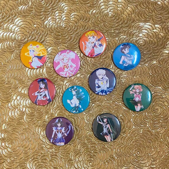 Set of 10 Sailor Moon Manga Scouts 1 Pinback Buttons | Etsy
