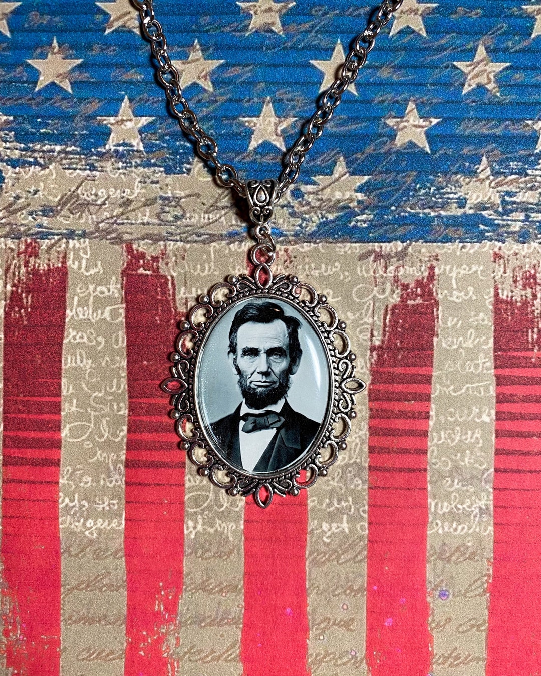 Abraham Lincoln Silver Pendant Necklace - Etsy
