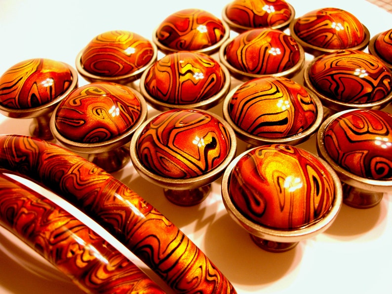 Unique Cabinet Drawer Knobs in Brown Gold Copper Black by - Etsy