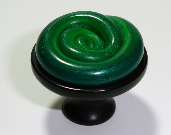 Spiral Cabinet Knobs in Emerald Green by Outrageous Knobs CCB264 - Etsy