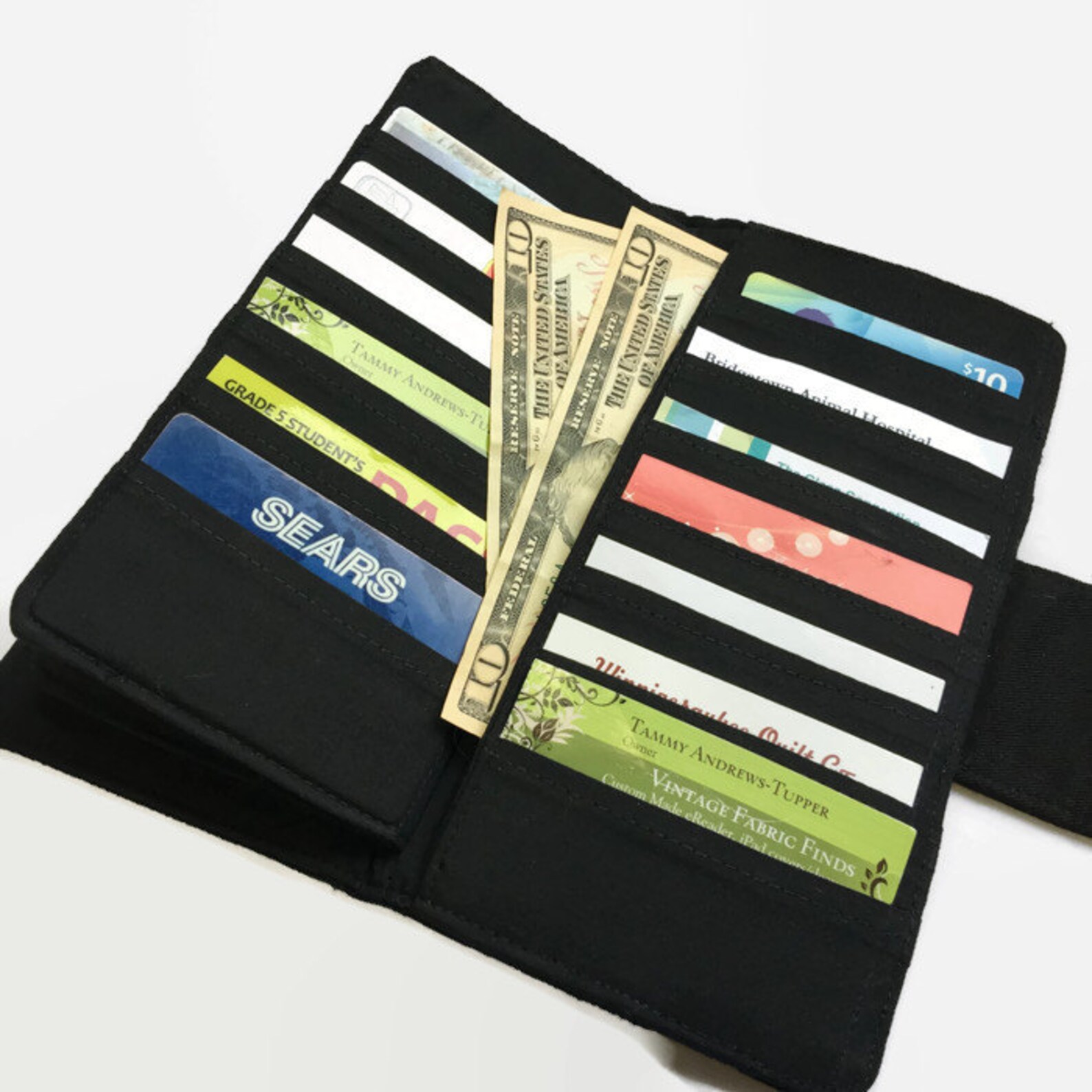 Women's Card Wallet Card Wallet Black Wallet Card | Etsy