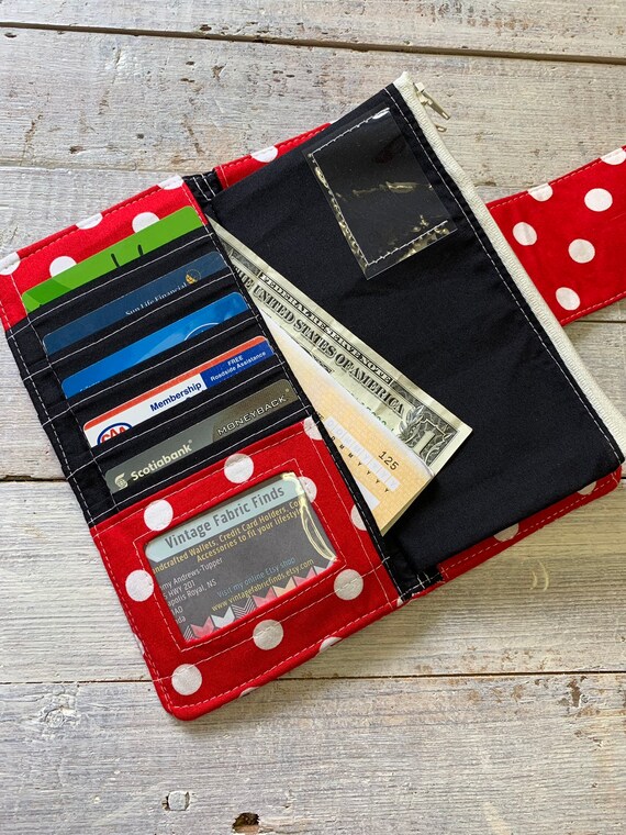 Womens Wallet Polka Dot Wallet Dave Ramsey Money System | Etsy