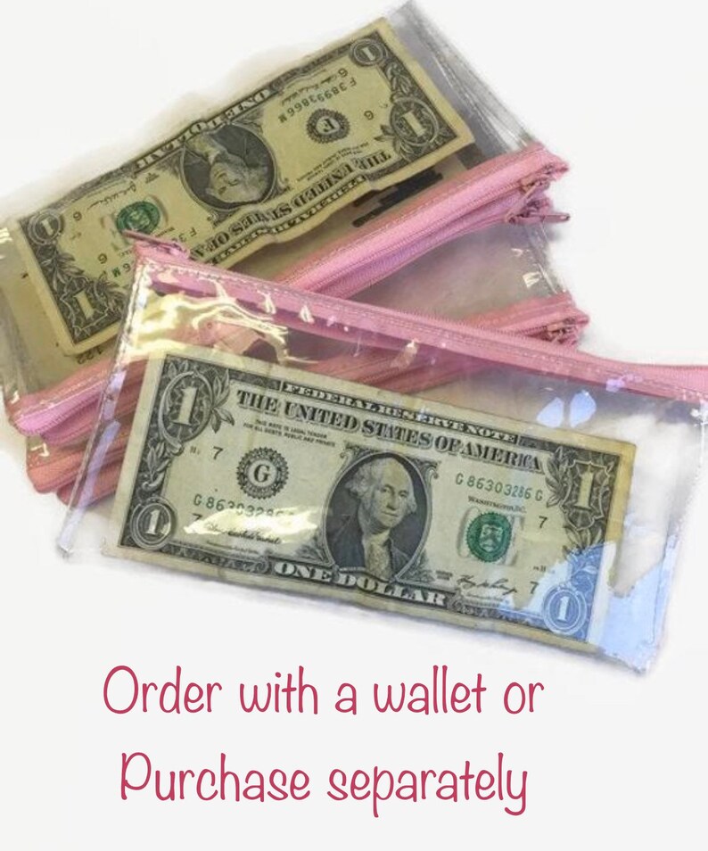Clear Zippered Pouch Cash Envelope Zippered Bag Vinyl - Etsy
