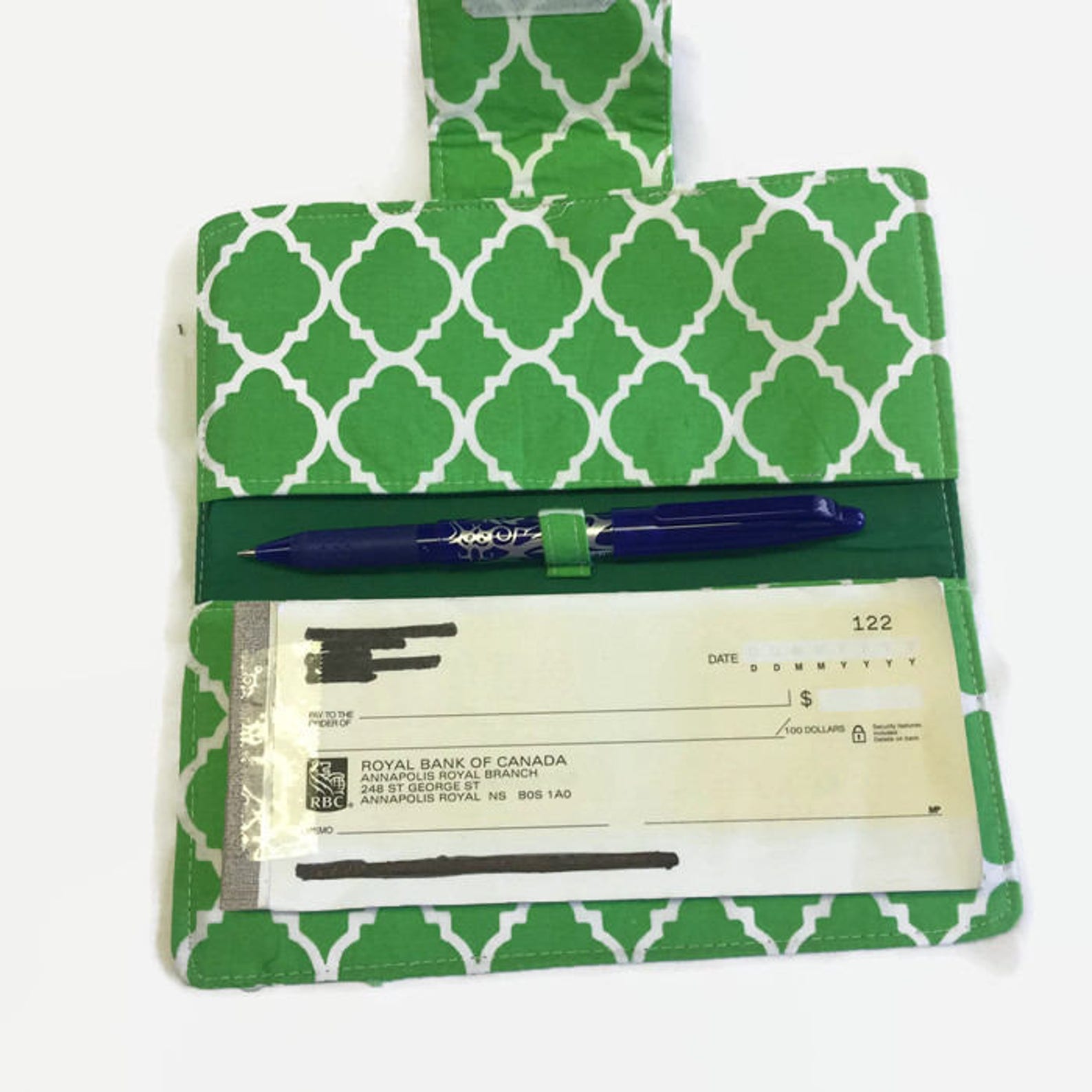 Checkbook Cover Checkbook sleeve Green Checkbook Handmade | Etsy
