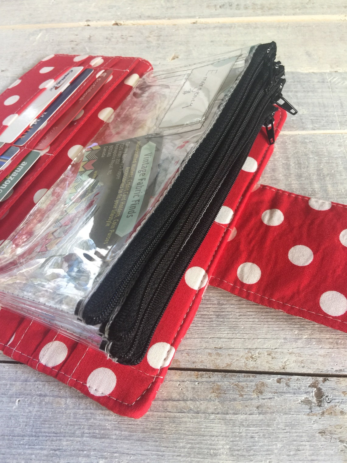 Money Envelope System Zippered Pockets Polka Dot Womens - Etsy