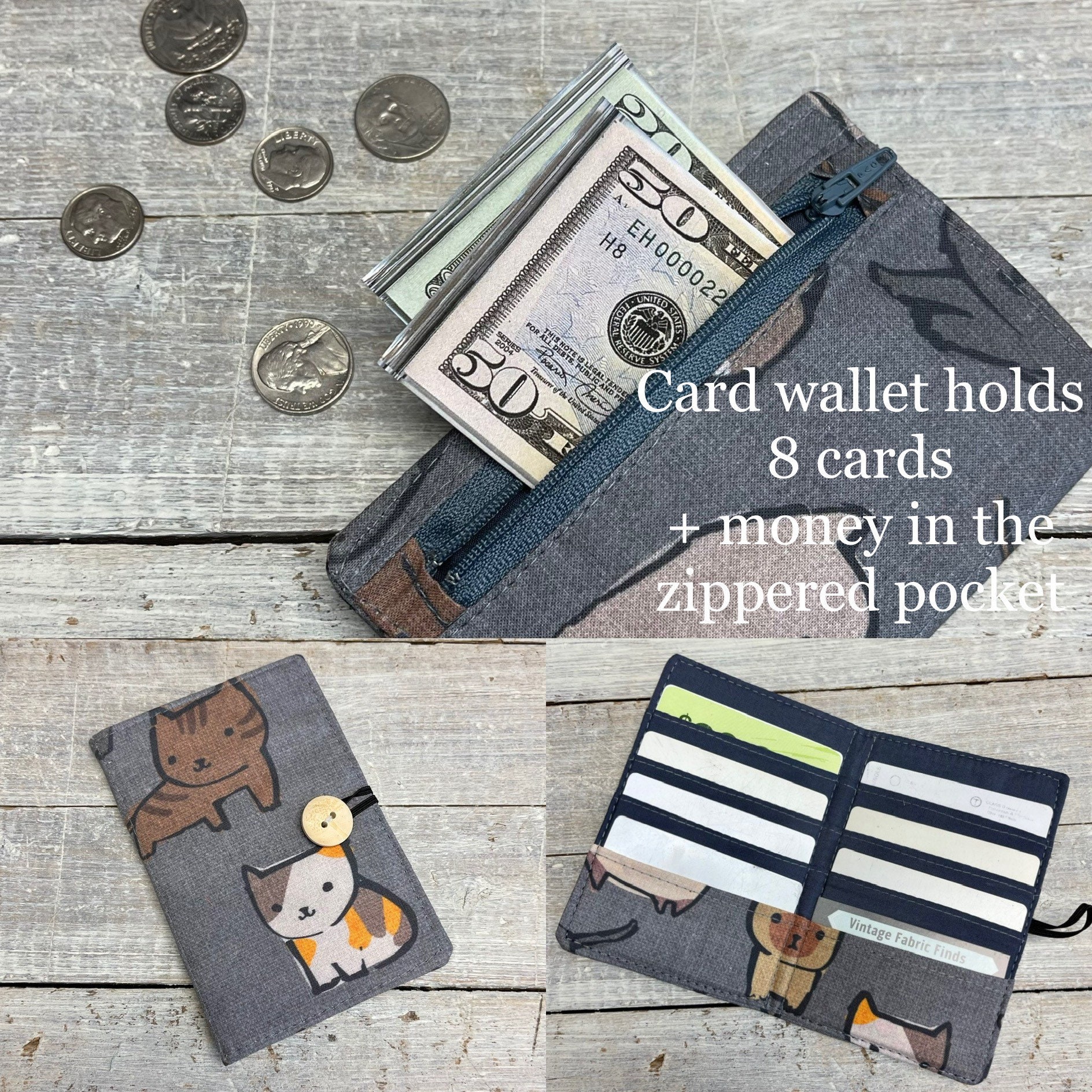 Small Credit Card Holder Card Holder Cat Lover Gift | Etsy