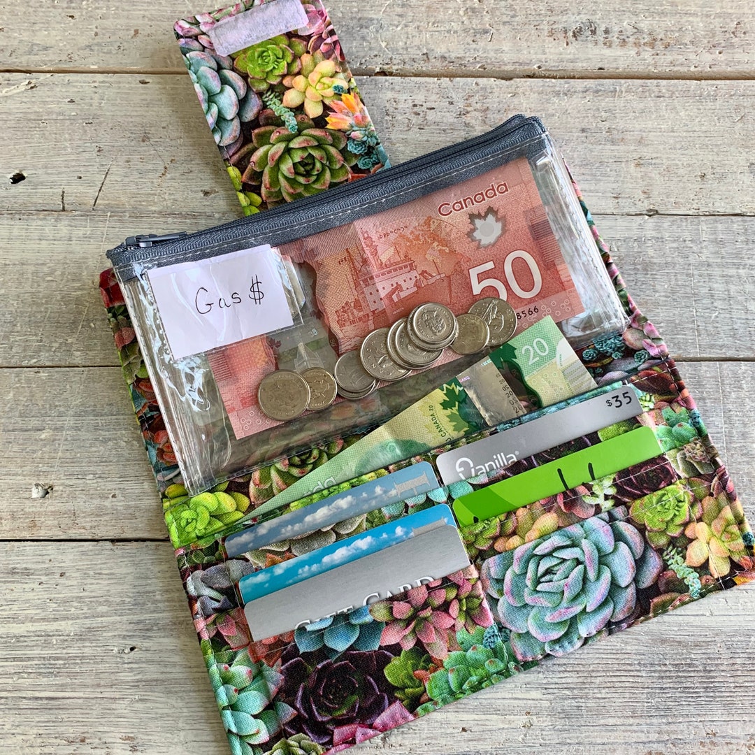 Money Envelope System - Succulent - Wallet - Zippered Pockets, Cash ...