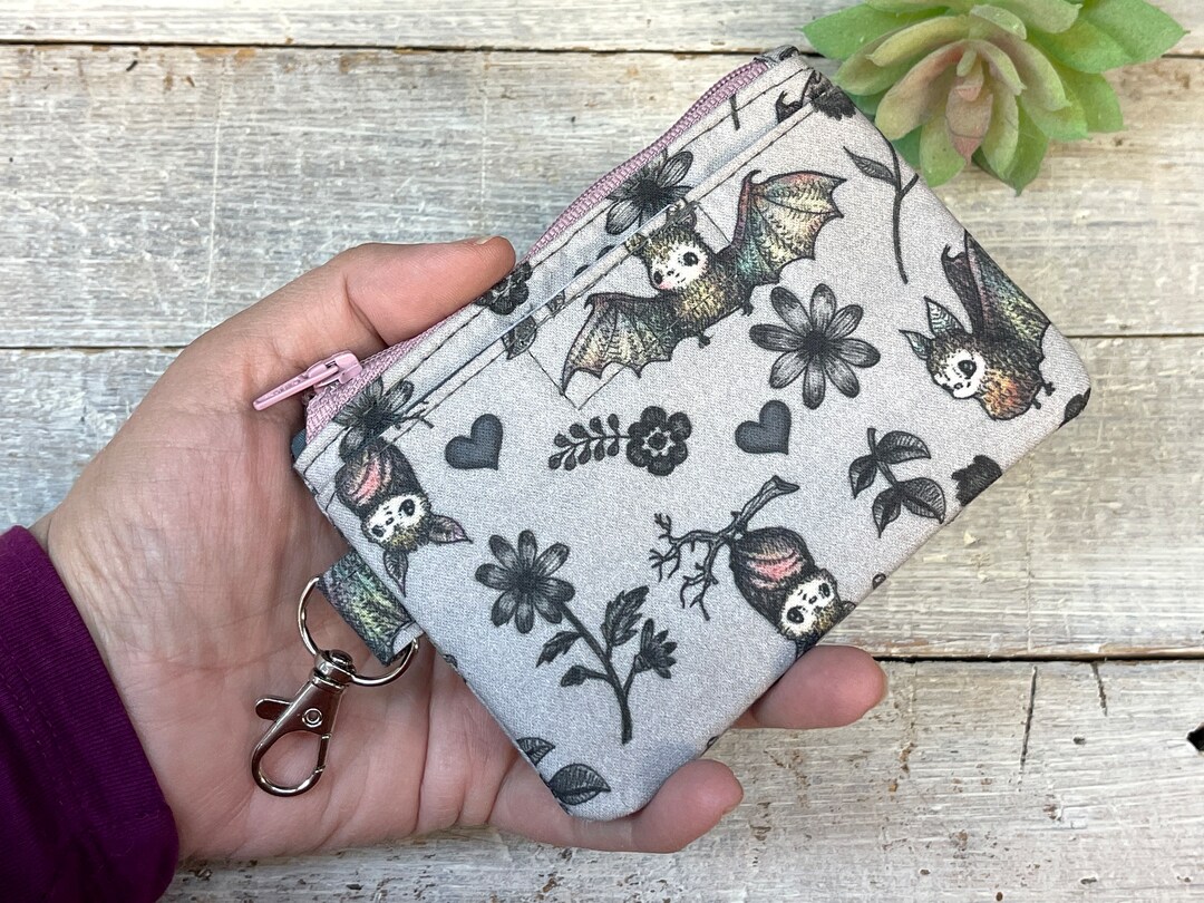 Gothic Bat ID Holder: Zippered Debit Card Pouch With Wristlet - Etsy