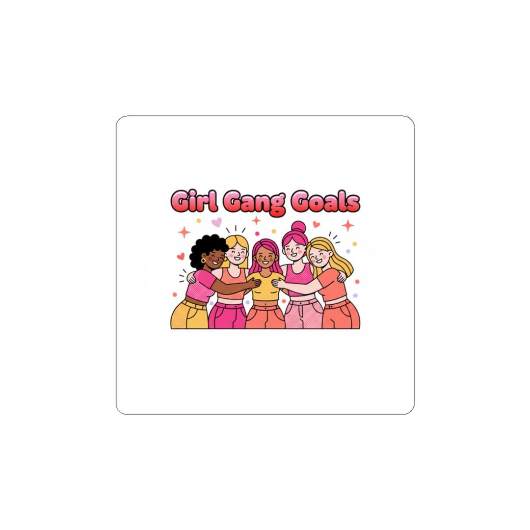 Girl Gang Goals Sticker | Galentine’s Friendship, Pink Red Bestie Badge ...