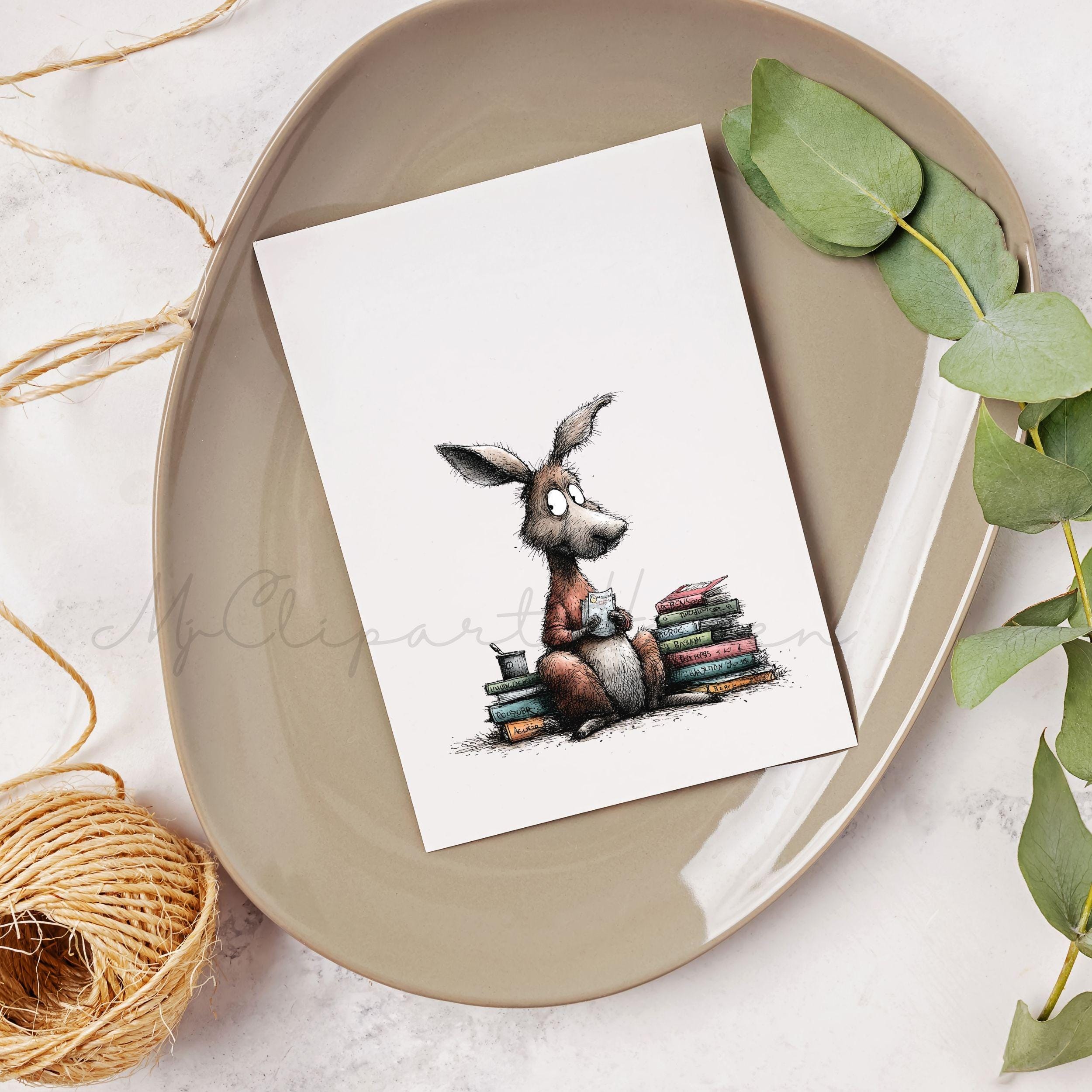 Quirky Introvert Animals Png Clipart, Cute Reading Animal, Stack of ...