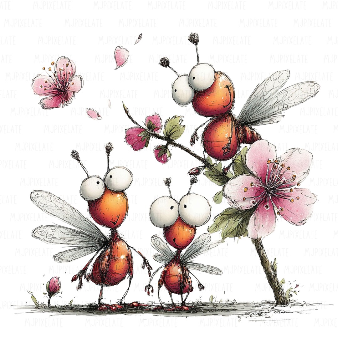 32 PNG Quirky Spring Insects Png Clipart, Garden Themed Clipart ...