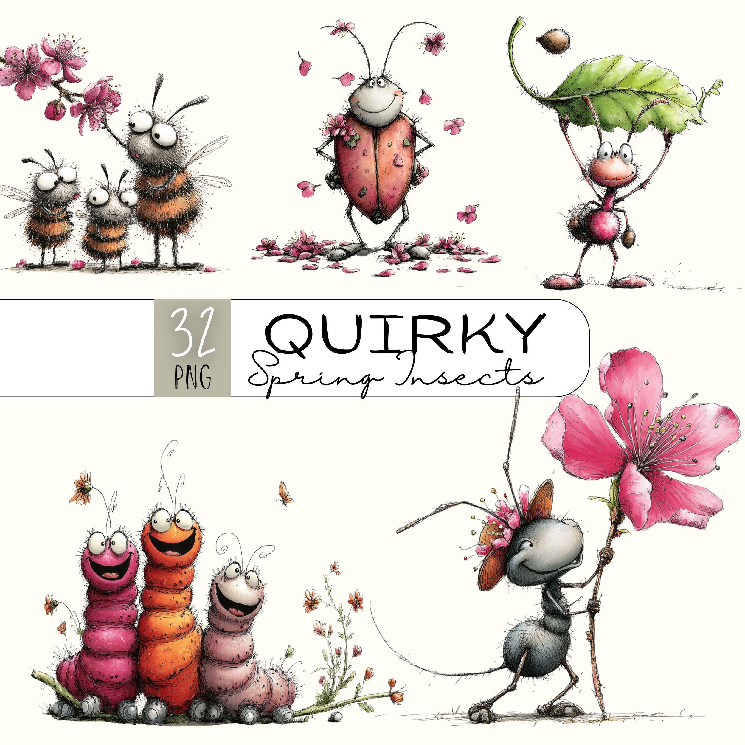 32 PNG Quirky Spring Insects Png Clipart, Garden Themed Clipart ...