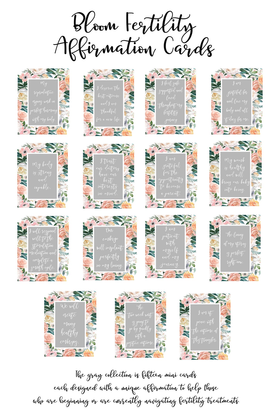 Bloom Fertility Affirmation Cards by Conceivable Designs® - Etsy