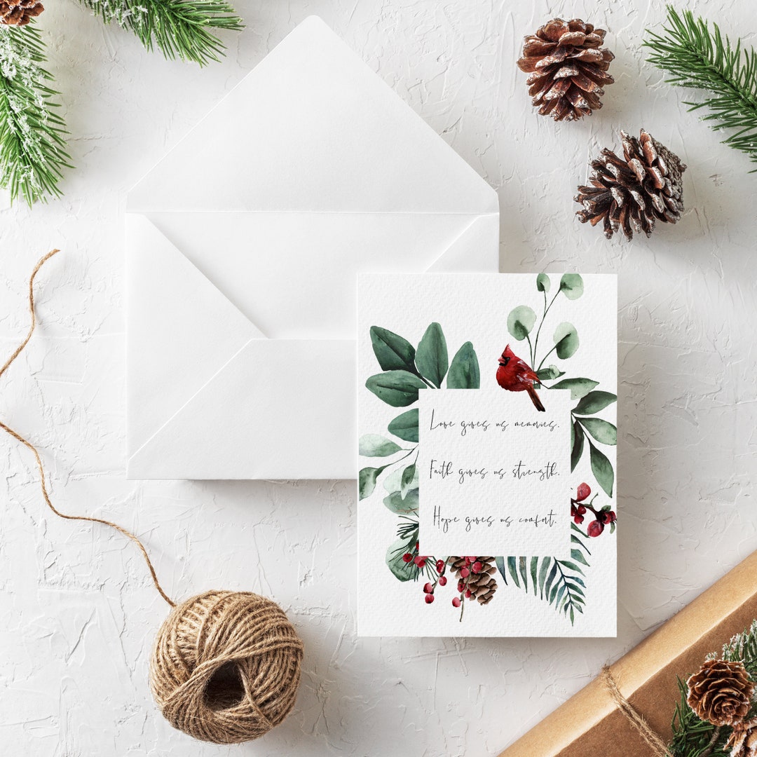Holiday Sympathy Card With Cardinal Frame - Etsy