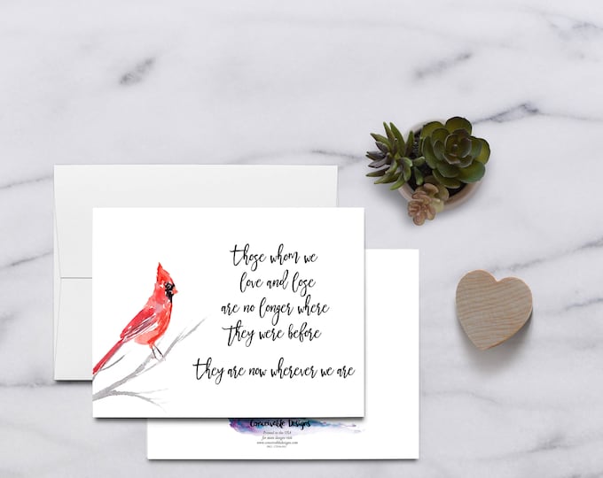Sympathy Card With Cardinal - Etsy