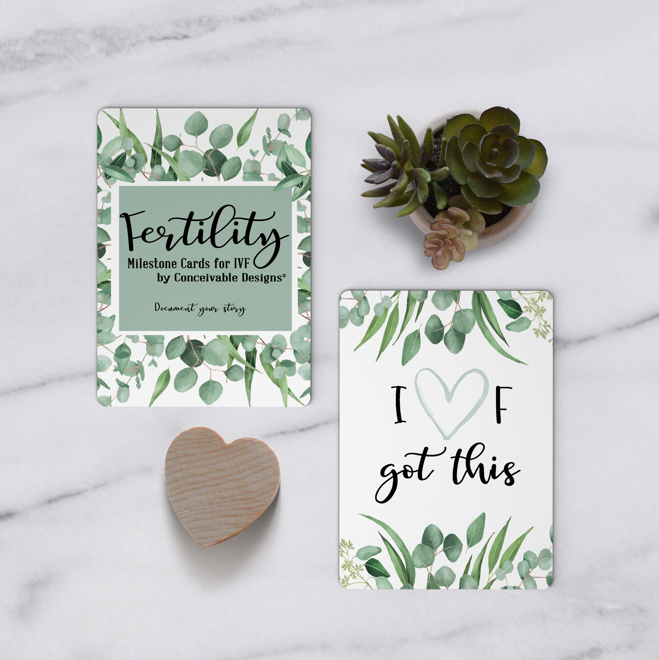 Fertility Milestone Cards for IVF by Conceivable Designs® in Greenery ...