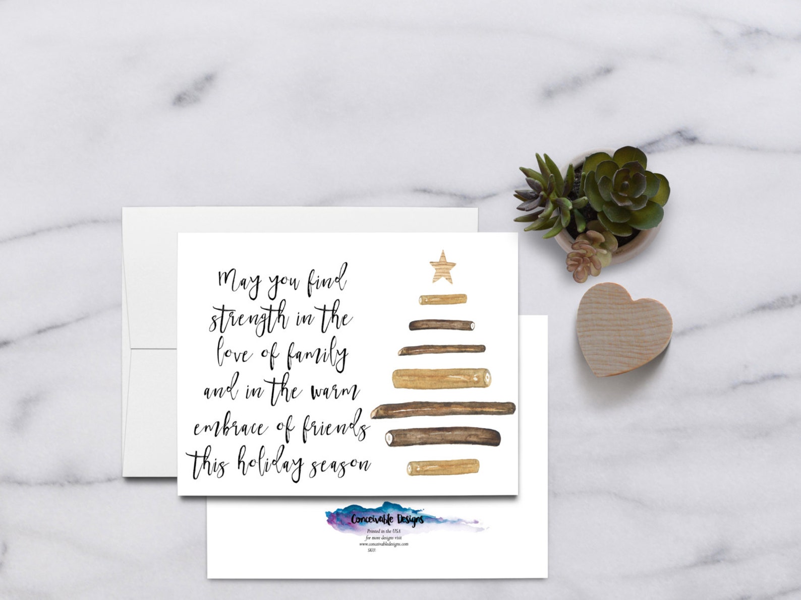 Christmas Tree Holiday Sympathy Card | Etsy