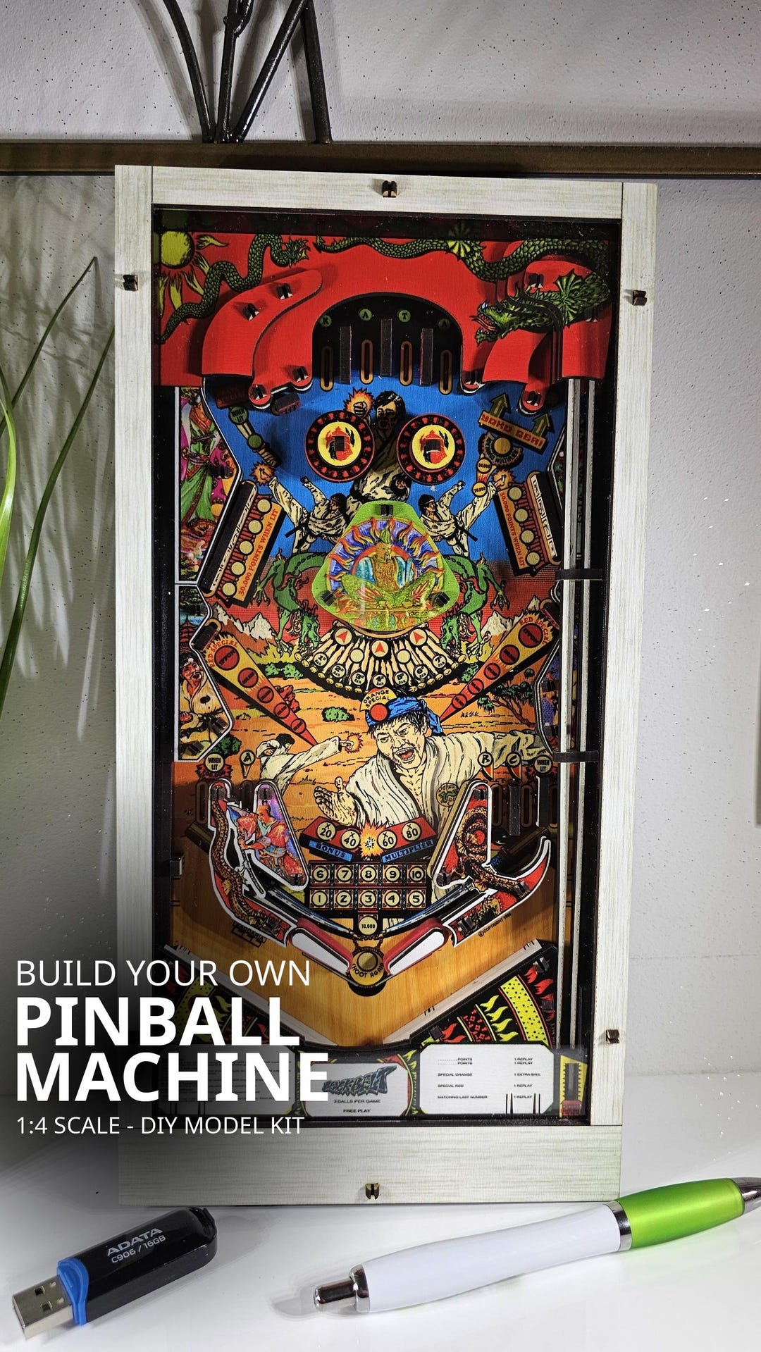 Zaccaria Blackbelt Pinball Model Kit 1:4 Scale DIY Arcade Replica ...