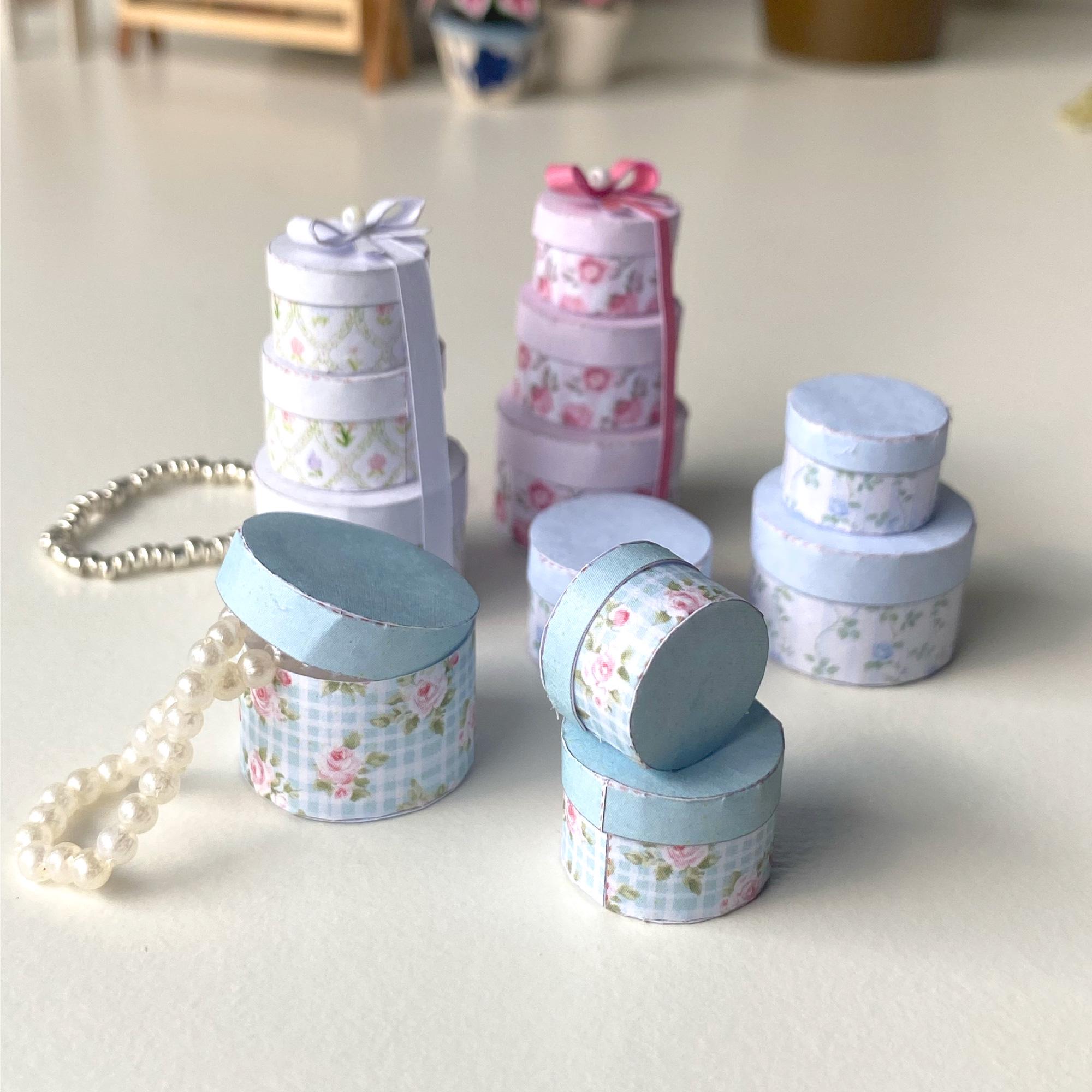 Miniature Hat Boxes Printable Bundle, Shabby Chic Dollhouse Décor (1:12 ...