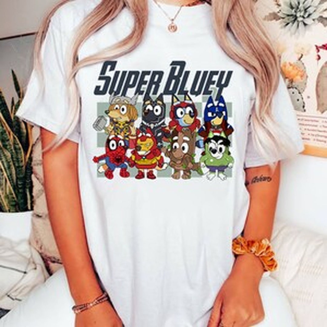 Bluey Superhero Shirt Super Bluey Avengers Shirt Bluey Family Shirts ...