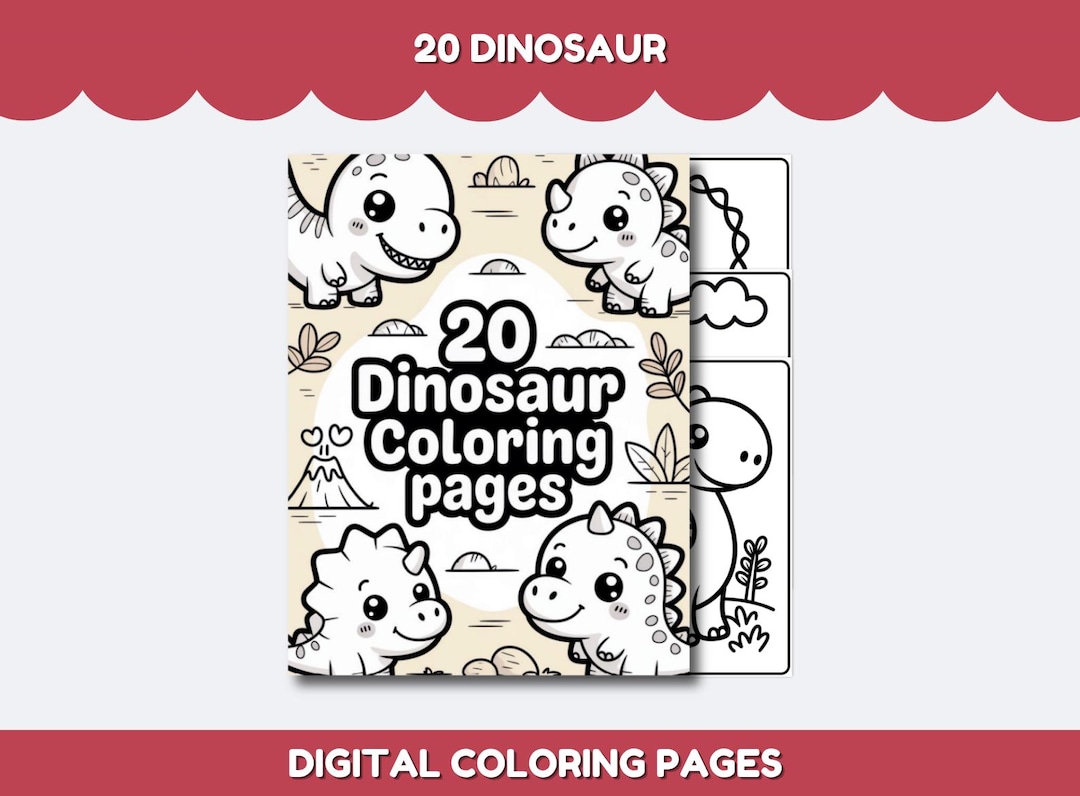 20 Dinosaur Coloring Pages for Kids | Printable PDF Coloring Book ...