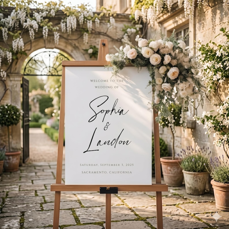 Rustic Wedding Welcome Sign, Personalized Farmhouse Wedding Poster ...