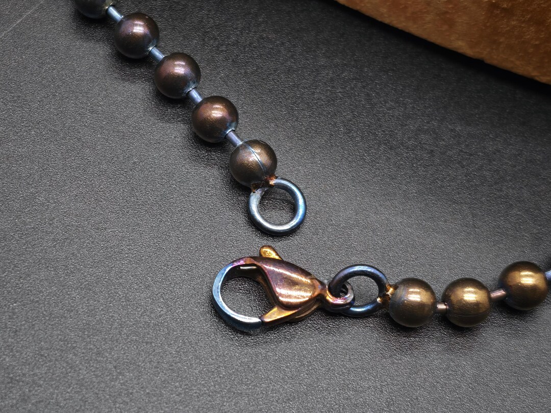 Titanium Rainbow Anodized Ball Chain Necklace 4mm - Etsy