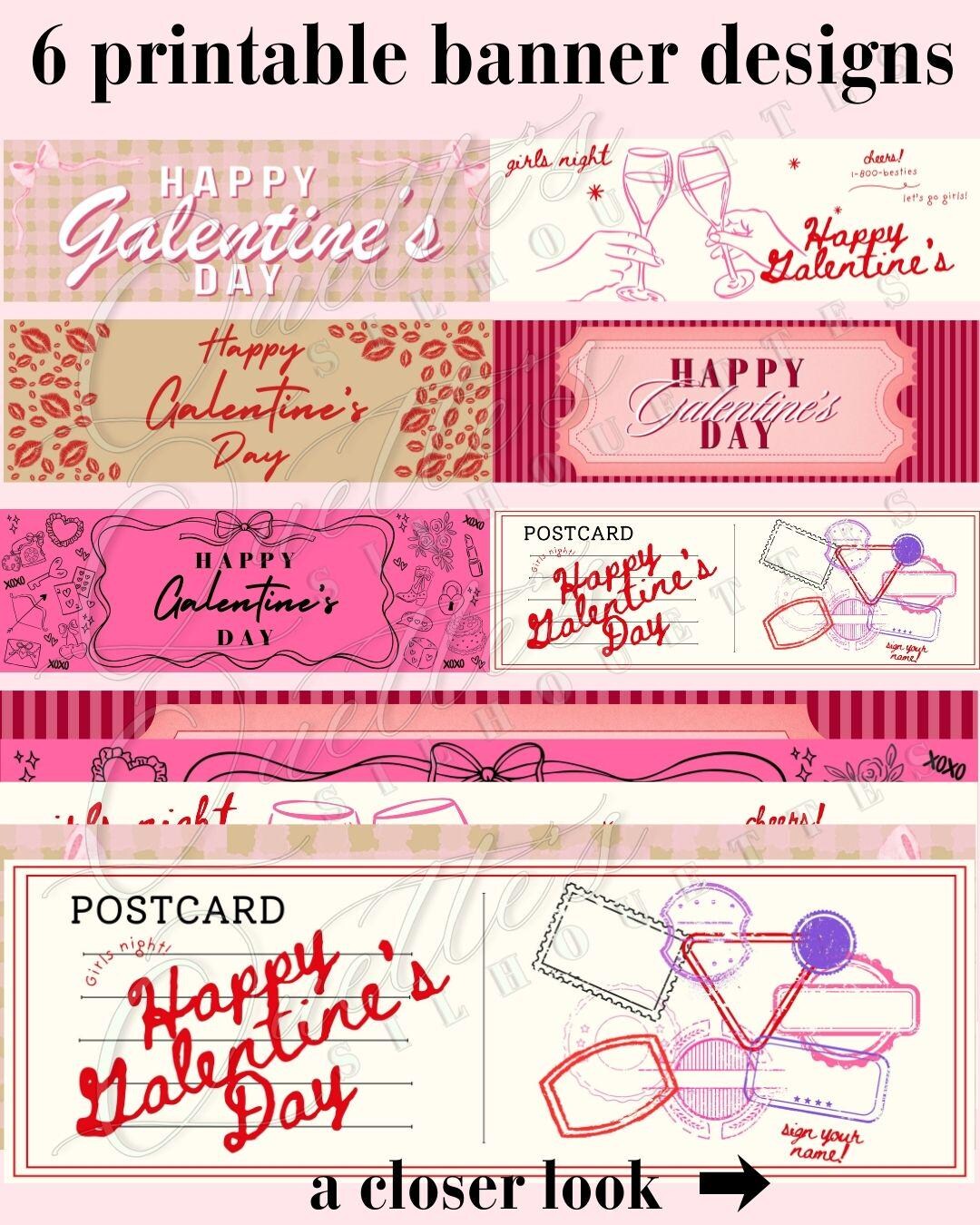 2x6 Galentine's Banner Digital Download| Print at Walgreens| Girls ...